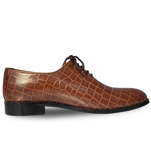 Bashwood | Shoes | Bashwood Handmade Croc Pattern Style Leather Oxford ...